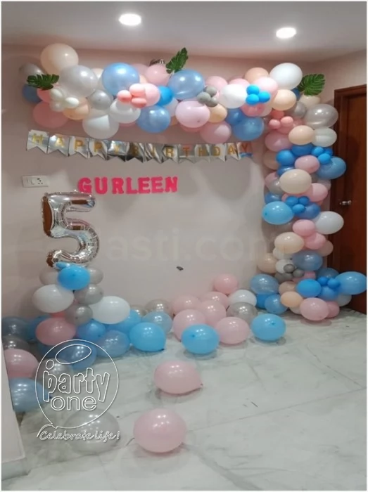 Explore Pink, Peach - Blue Half Balloon Arch Decor in Gurgaon