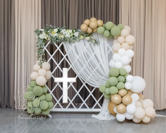 Holy Communion Balloon Decoration With Cross in Gurgaon